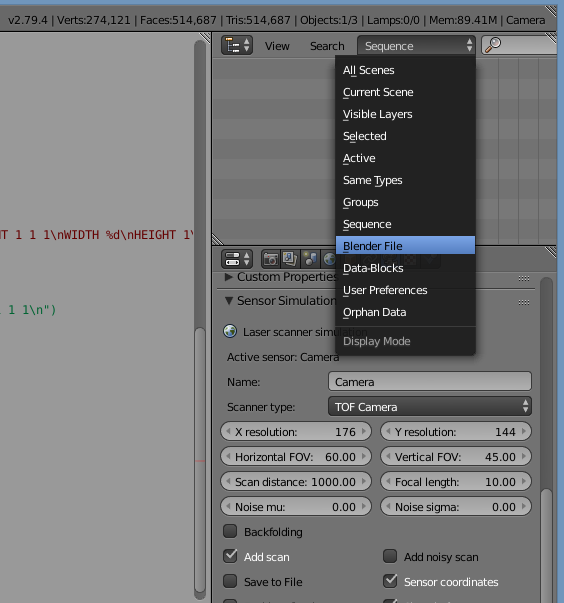 在blensor中仿真TOF激光雷达扫描得到PCD数据-CSDN博客