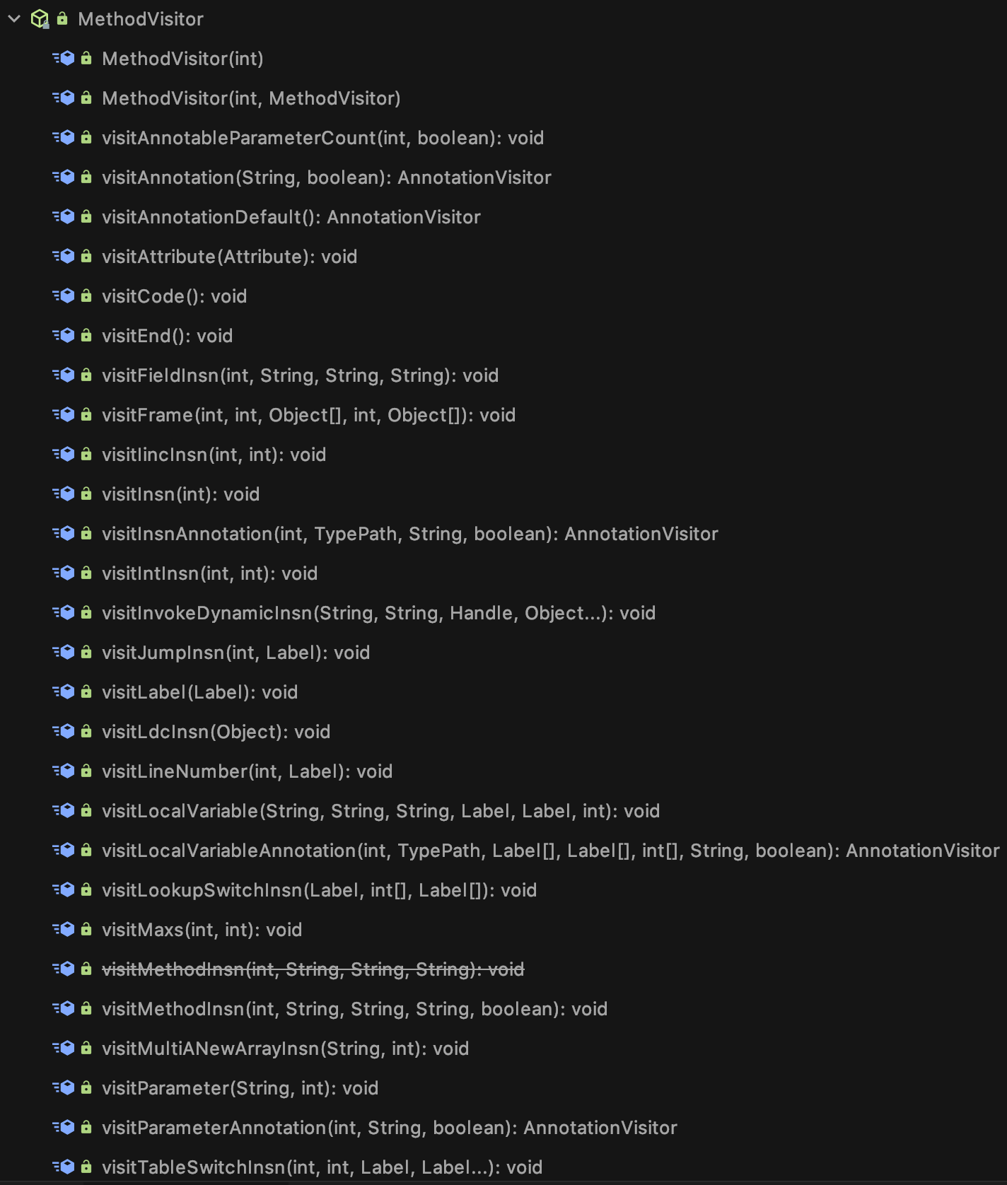 ASM 关键接口 MethodVisitor_methodvistor-CSDN博客
