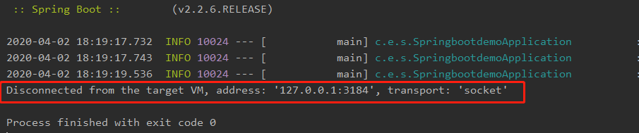 SpringBoot启动报错：Disconnected from the target VM, address: '127.0.0.1:3184', transport: 'socket ...