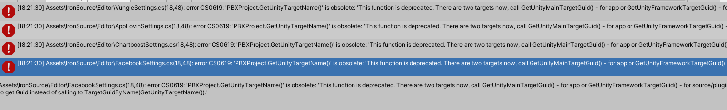 Ironsource sdk在Unity 2019.3.x下代码过时bug_pbxproject.getunitytargetname();-CSDN博客