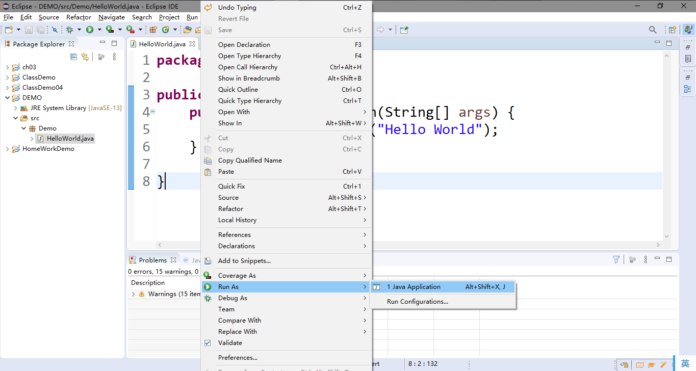 第一次使用Eclipse：编写简单的Java小程序_在eclipse中编写一个java小程序-CSDN博客