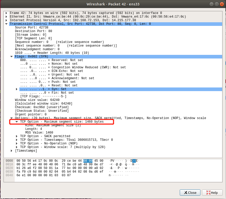 【博客193】抓取报文查看TCP连接MSS的大小_抓包看mss-CSDN博客