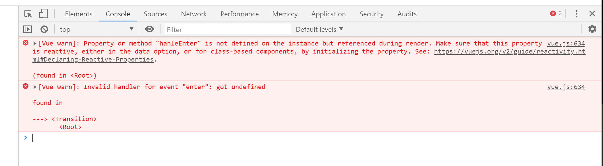[vue Warn] Property Or Method Index Is Not Defined On The Instance
