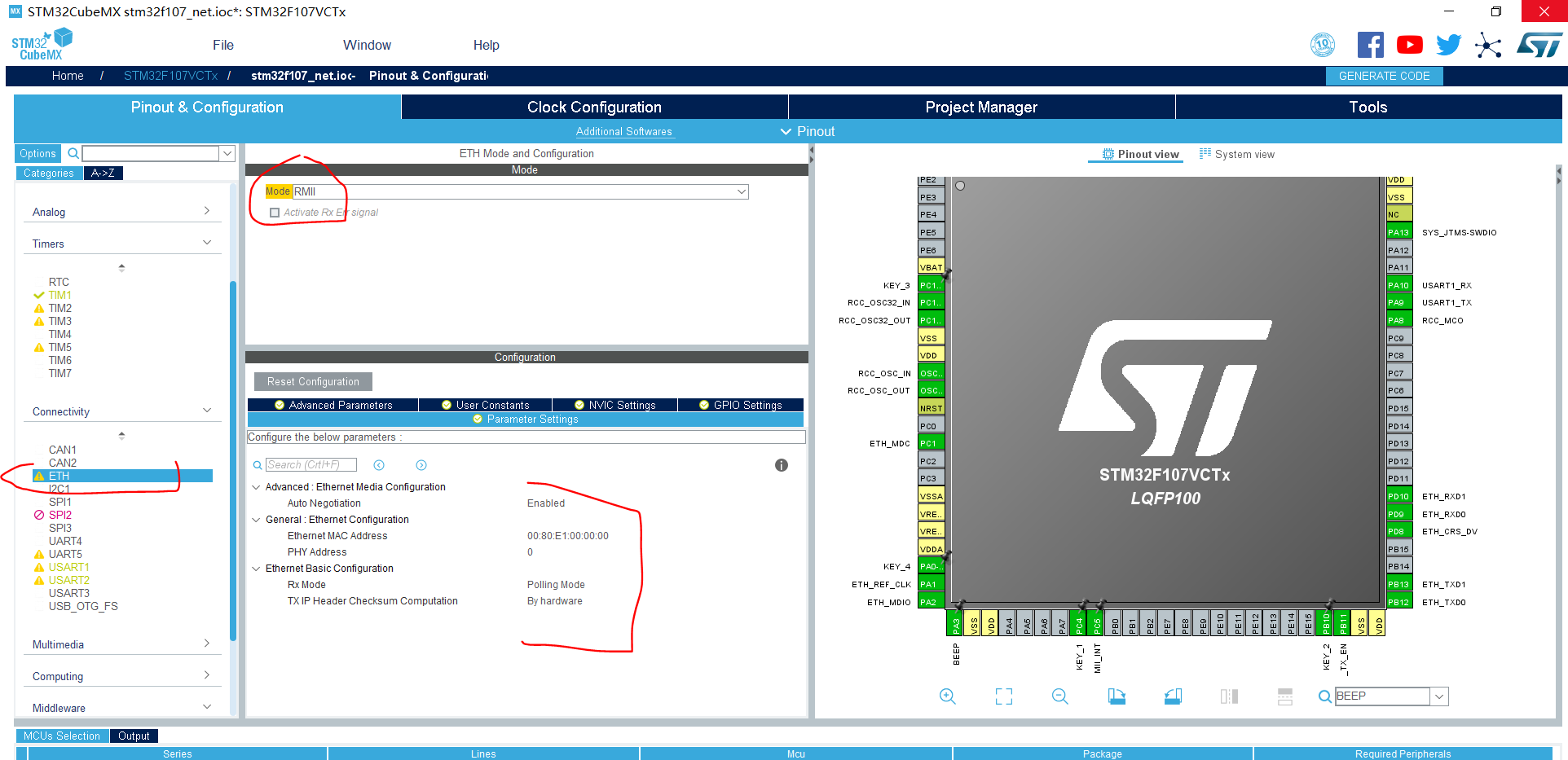 用Stm32CubeMX在STM32F107上移植LWIP(PHY:DM9161A)_cubemx配置dm9161-CSDN博客
