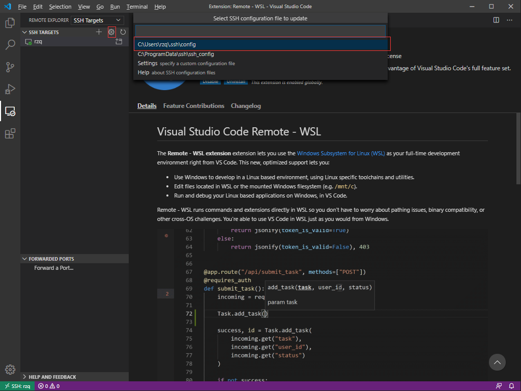 vscode remote ssh 连接远程服务器（自学笔记项）_getplatformforhost was canceled-CSDN博客