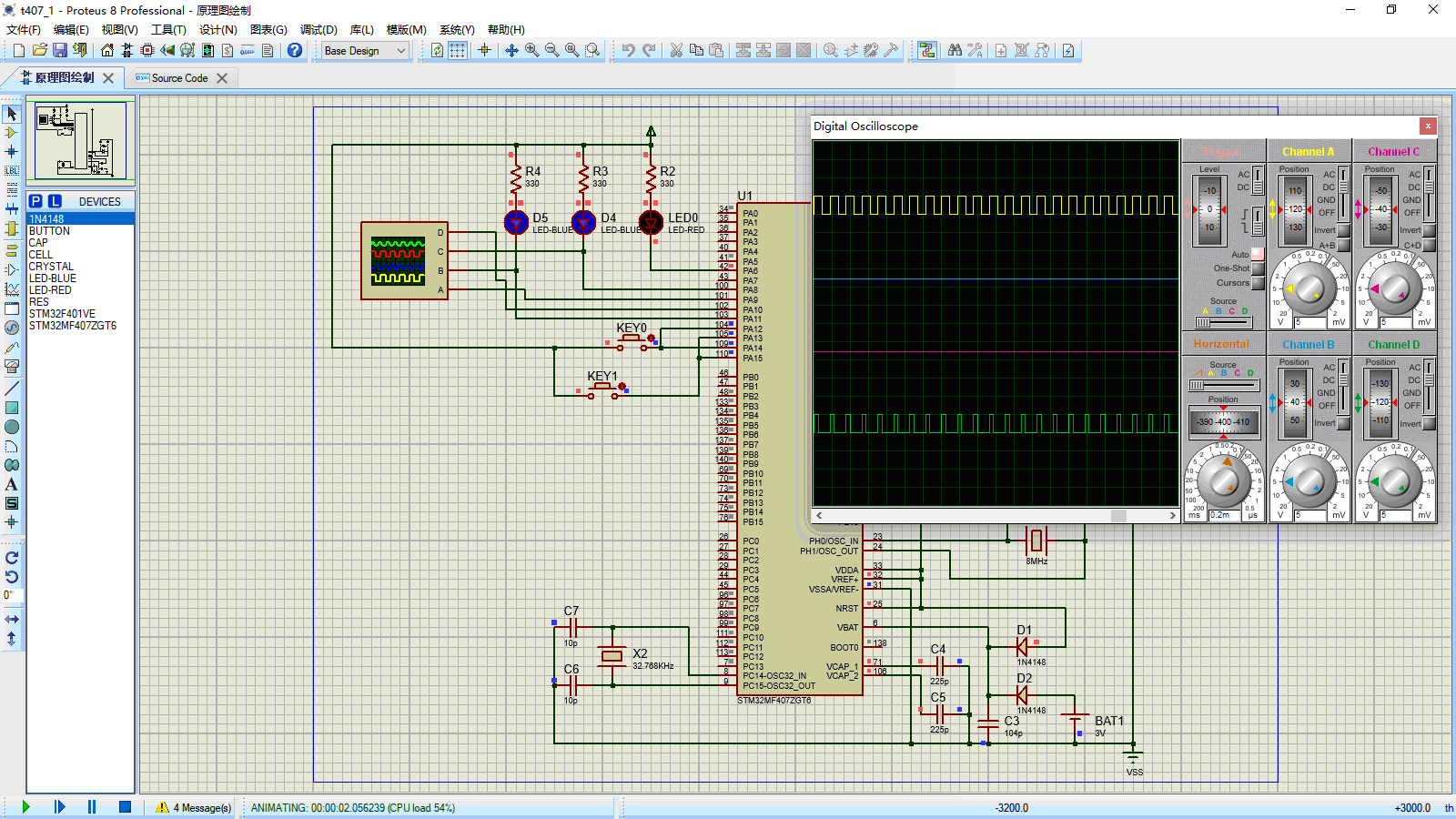 用Proteus8.9自带STM32F401VE的Controller仿真STM32F407ZGT6,F429IGT6_stm32f407 proteus仿真-CSDN博客