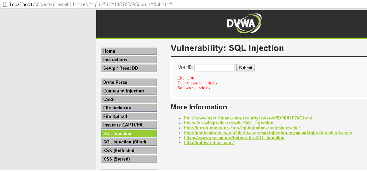DVWA平台中手动SQL注入并查询数据库信息以及用户密码（Low级别）_dvaw靶场渗透注入获取密码-CSDN博客