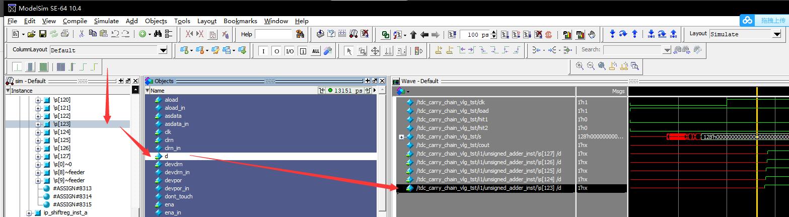 modelsim时序仿真查看中间信号，多位（128bits）如何一次性添加（# invalid command name "0 ...