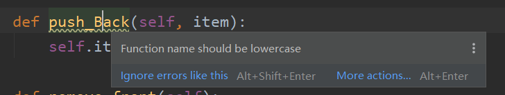 Pycharm提示：variable in function（argument、function） name should be lowercase_variable in function ...