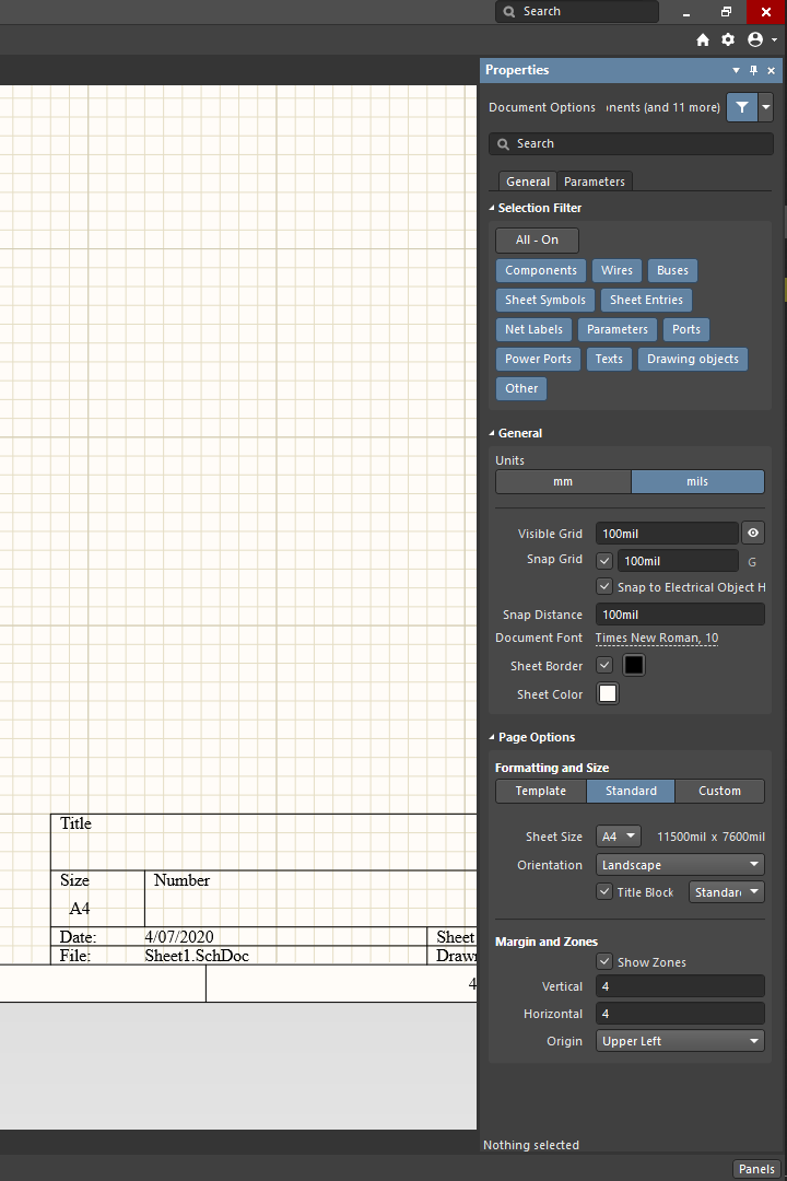 How Altium Designer 2020 to modify an existing schematic sheet size ...