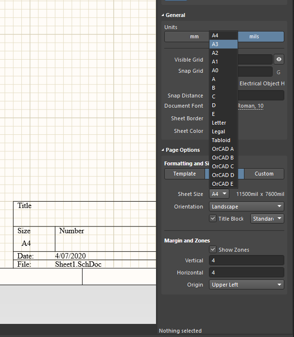 How Altium Designer 2020 to modify an existing schematic sheet size ...