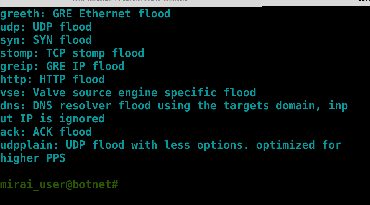 Botnet：Kali下Mirai的编译使用及抓包_mirai loader-CSDN博客
