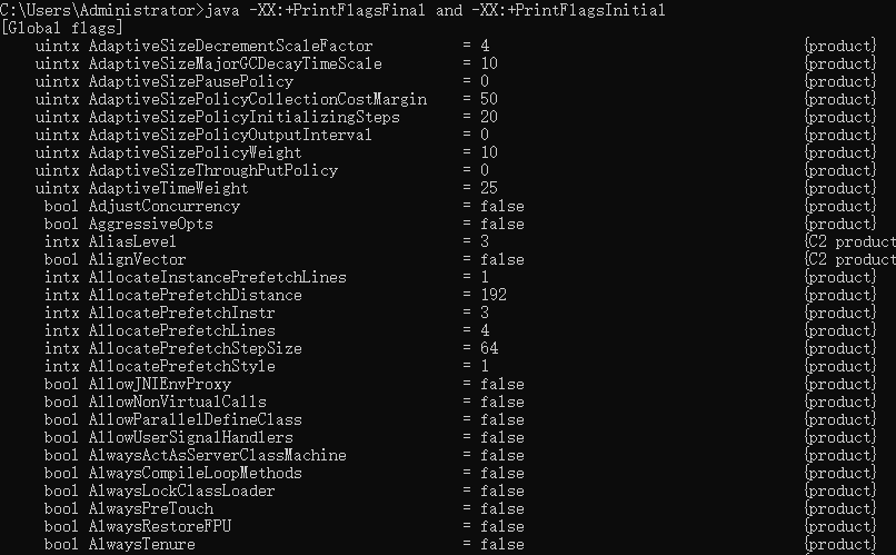 打印JVM所有参数列表的方法 java -XX:+PrintFlagsFinal -version-CSDN博客