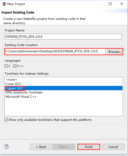 ESP8266 RTOS2.0学习之旅（1）— 基于SDK-2.0.0的HelloWorld工程_eclipse搭建esp8266-CSDN博客