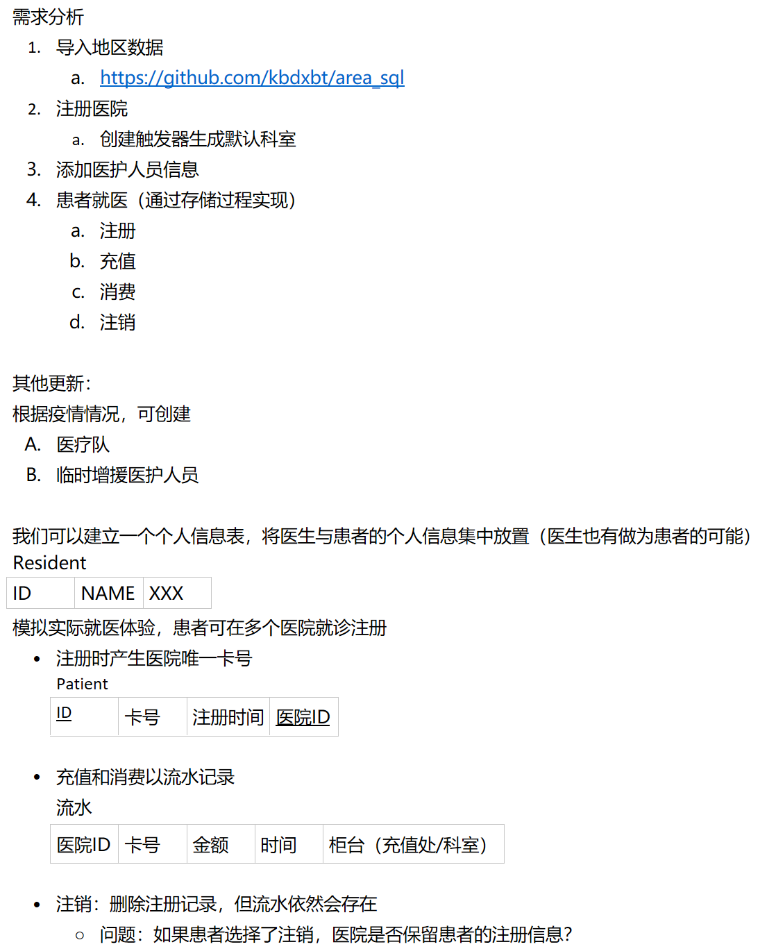 Database Curriculum Project (Part 1) Hospital - Programmer Sought