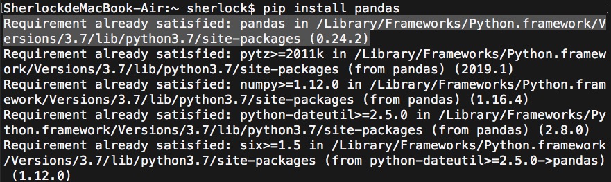 Python | Requirement already satisfied:(包名) 解决办法_requirement already satisfied: pandas in-CSDN博客