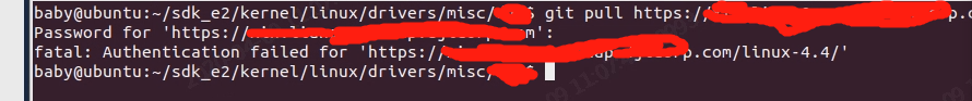 git pull时遇到fatal: Authentication failed for "https://..."_git pull fatal: authentication failed ...