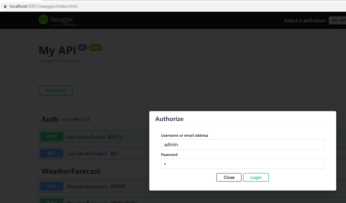 .netcore入门19：aspnetcore集成Swagger并自定义登录登出功能_webapi swagger安全登录-CSDN博客