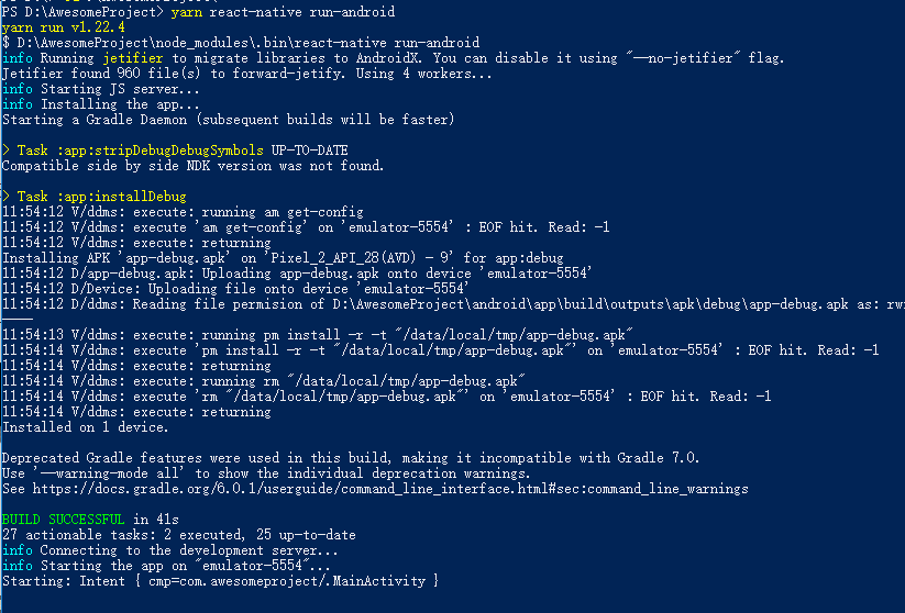 React Native：在windows上搭建安卓环境并在虚拟机上启动hello World 用android在虚拟手机上显示hello World Csdn博客
