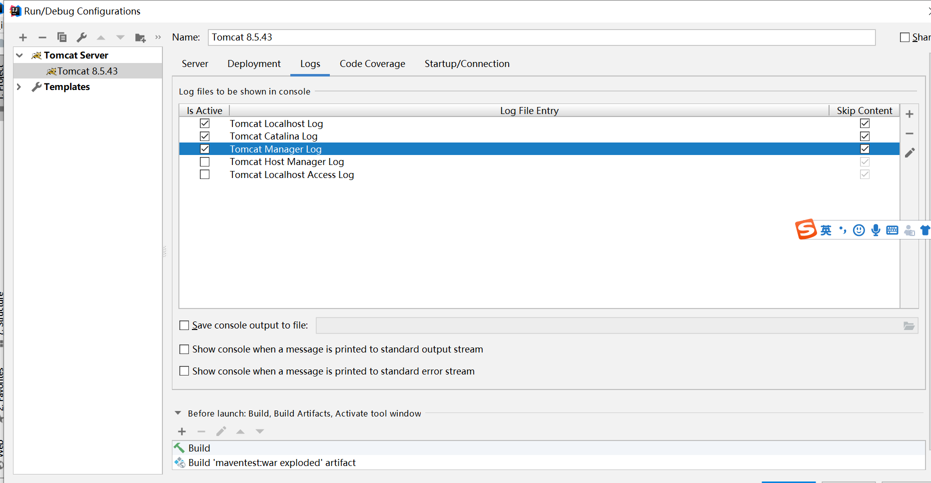 idea编辑器下tomcat启动时server乱码，TomcatLocalhostLog乱码，TomcatcatalinaLog乱码的解决_idea tomcat localhost log ...