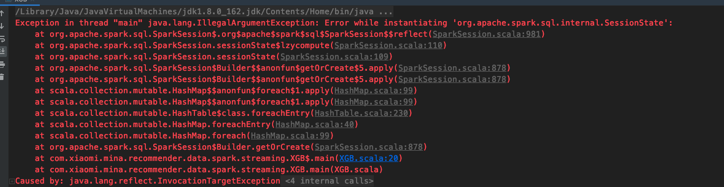 spark报错Error while instantiating 'org.apache.spark.sql.internal.SessionState'_exception in ...