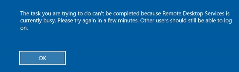 Windows server 2016 the task you are trying to do can't be completed ...