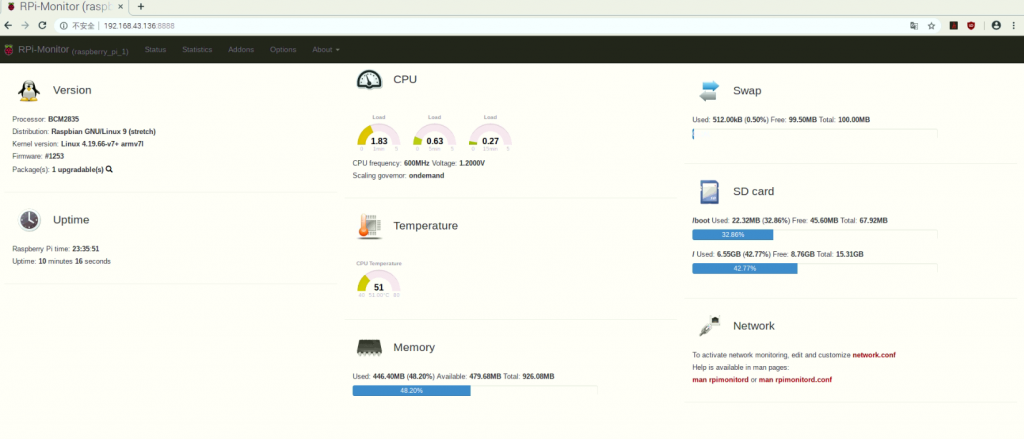 树莓派的监控系统 RPi-Monitor_树莓派性能监视-CSDN博客
