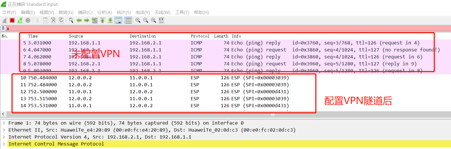 华为 eNsp ipSec vpn实验配置（1）_ensp 实验ipsec-手动建立sa-CSDN博客