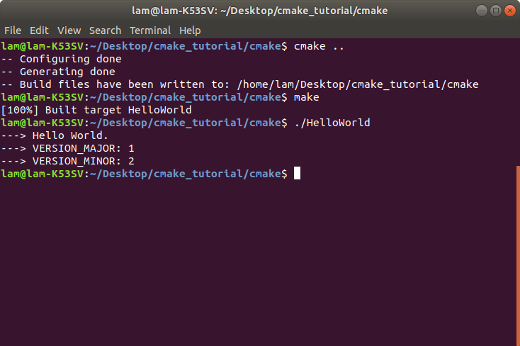 CMake教程（一）- 最简单的例子 Hello World 及添加版本号、配置文件_cmake helloworld 完整例子-CSDN博客