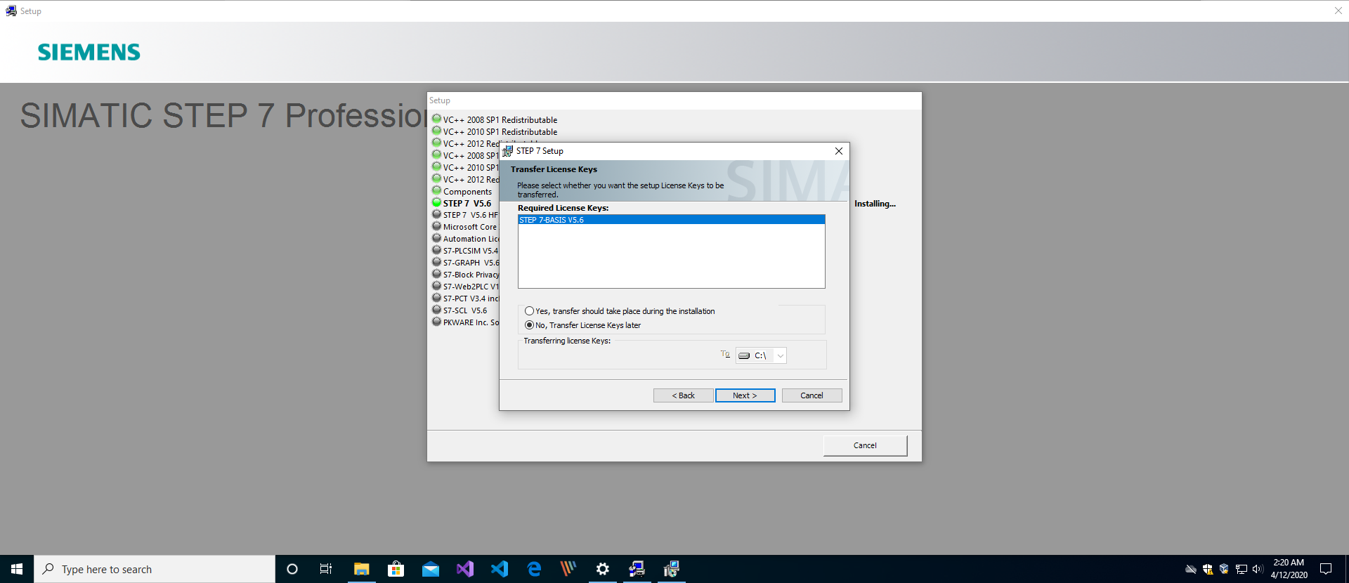 STEP7 pro 安装过程注意事项_the "automation license manager service" has not b ...