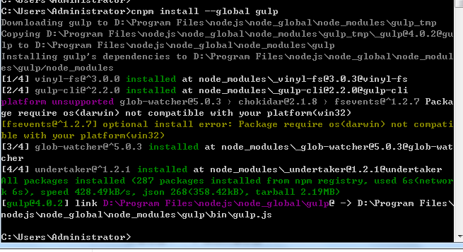 gulp安装(详细)_glup全局安装地址-CSDN博客
