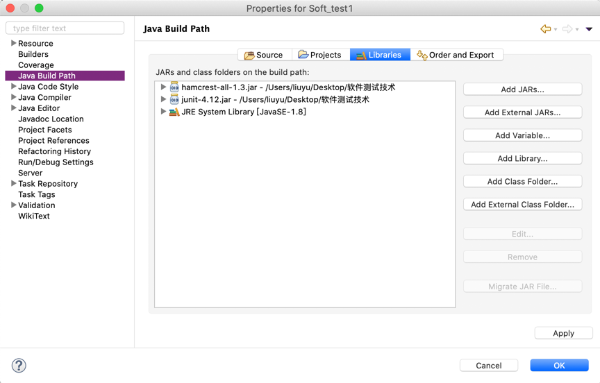 Lab1 在eclipse中配置Junit+Hamcrest+Eclemma (Mac)_hamcrest1.3-CSDN博客