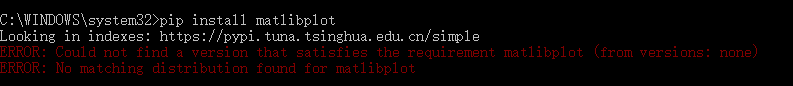 python学习--解决pip安装matplotlib模块遇到No matching distribution found for matlibplot问题_no matching ...