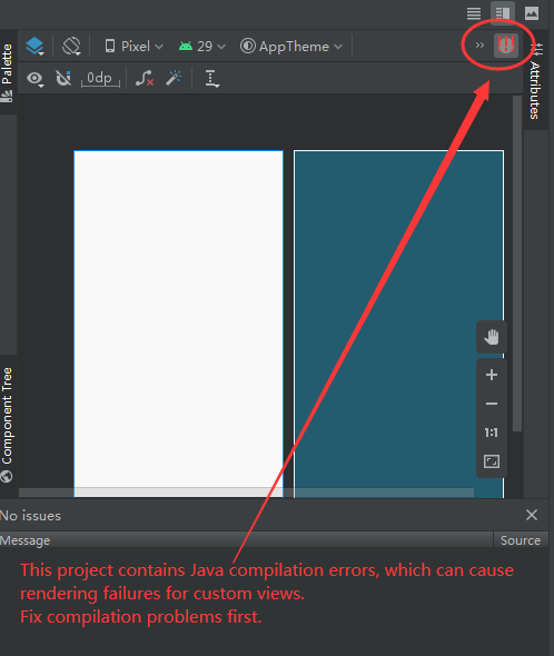 This project contains Java compilation errors, which can cause rendering failures for custom ...