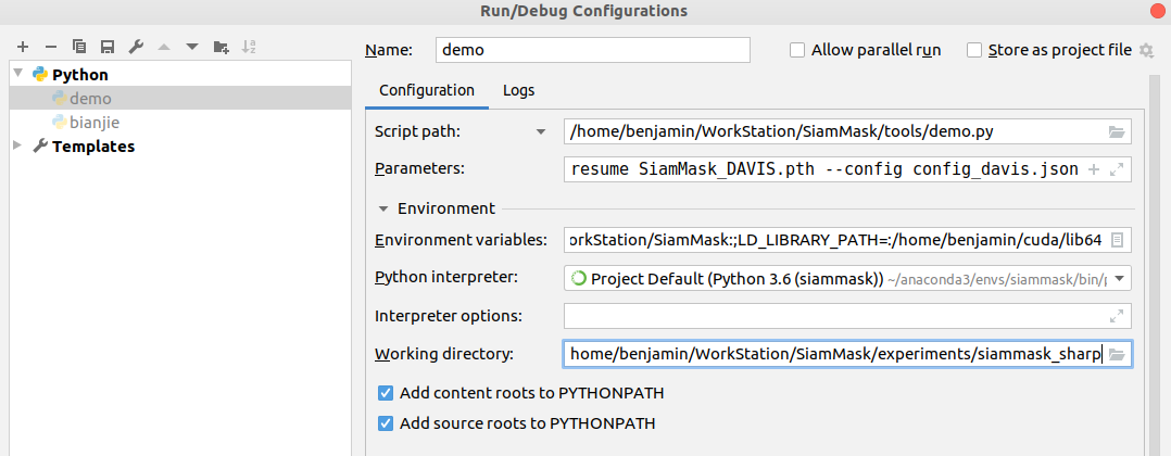 PyCharm实践之——命令行参数填写、环境变量设置、工作目录指定及其他运行错误问题解决方案_pycharm terminal 工作目录_Sunny_Jie的博客-CSDN博客
