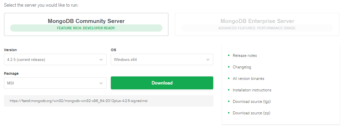 MongoDB4.2.5安装_mongodb安装4.2.15版本-CSDN博客