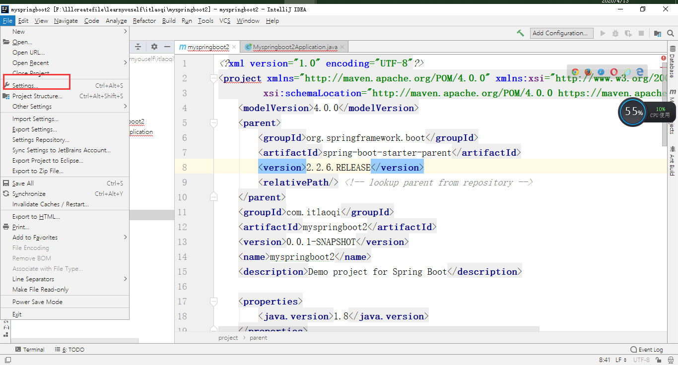 自动构建SB项目，pom.xml报错Failure to transfer org.springframework.boot:spring-boot-starter-parent:pom:2. ...