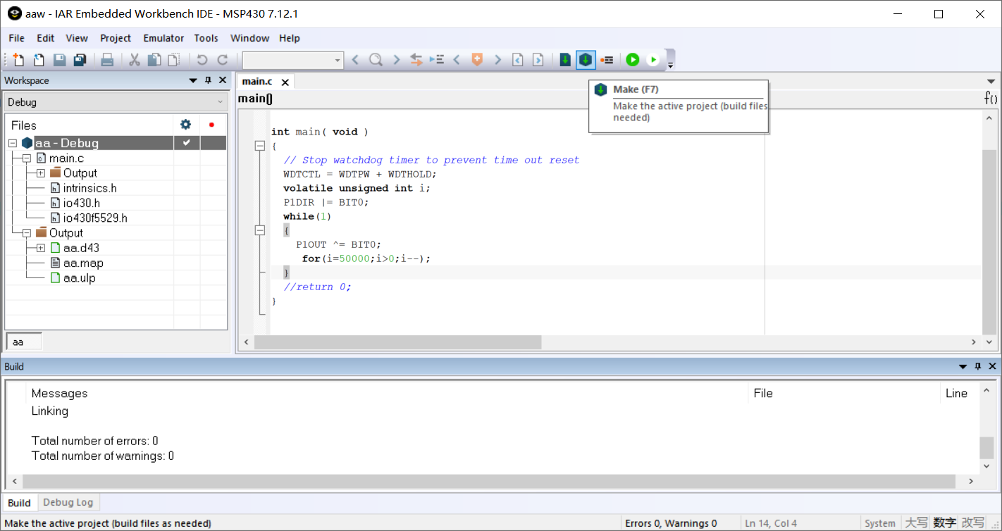 如何用IAR for msp430烧写代码到msp430F5529_iar workbench st-link烧写msp430-CSDN博客