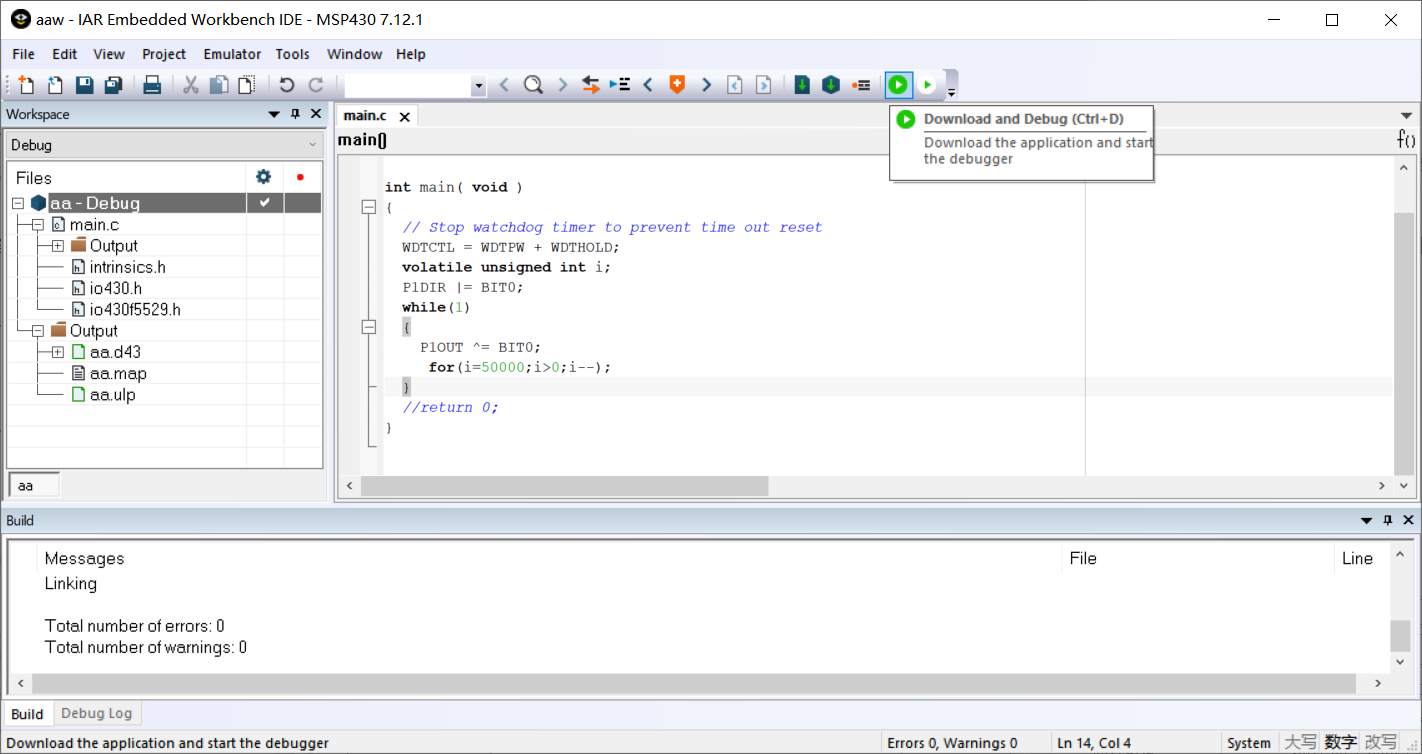 如何用IAR for msp430烧写代码到msp430F5529_iar workbench st-link烧写msp430-CSDN博客