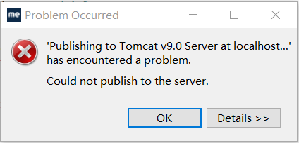 MyEclipse启动Tomcat时报错Could not publish the server 解决方法_myeclipse could not publish to the server ...