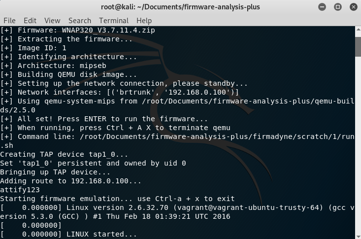 使用 firmware-analysis-plus 一键模拟固件_firmware analysis plus-CSDN博客