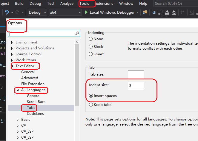 visual studio 设置显示空格及缩进空格数_vs2012显示空格和缩进-CSDN博客