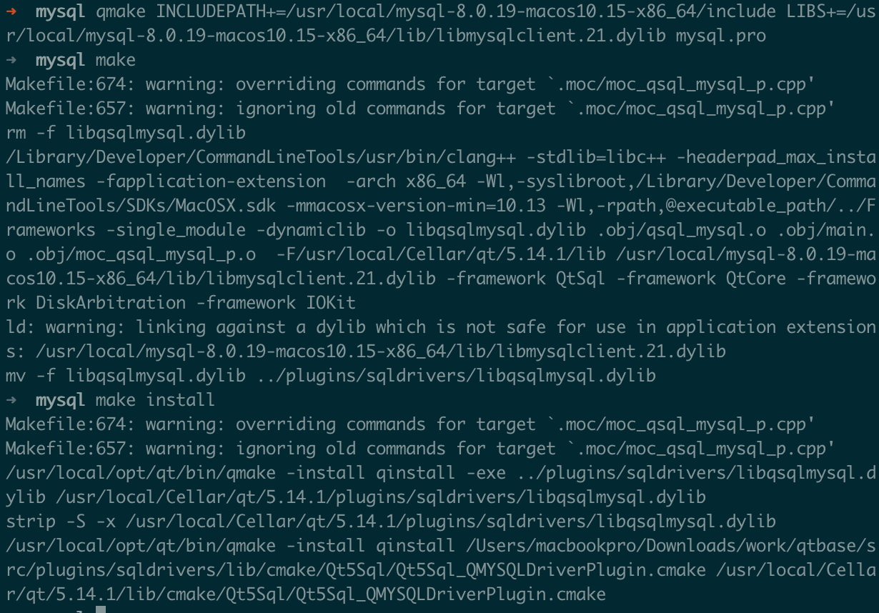 最新Qt 5.14.1、mysql8.0.19和超级详细 Mac下自己编译Qt 5.14.1的MySQL动态链接库【已解决】————附赠编译好的驱动_error: cannot write ...