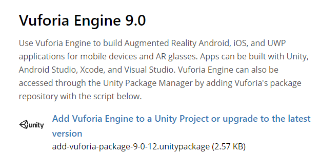 unity Vuforia SDK的开发升级避坑经验_vuforia旧版本-CSDN博客