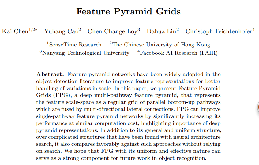 Feature Pyramid Grids论文解读-CSDN博客