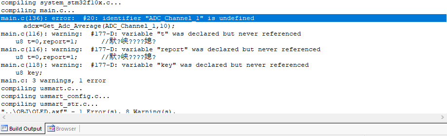 解决Stm32出现main.c(136): error: #20: identifier "ADC_Channel_1" is undefined异常问题_error: #20 ...