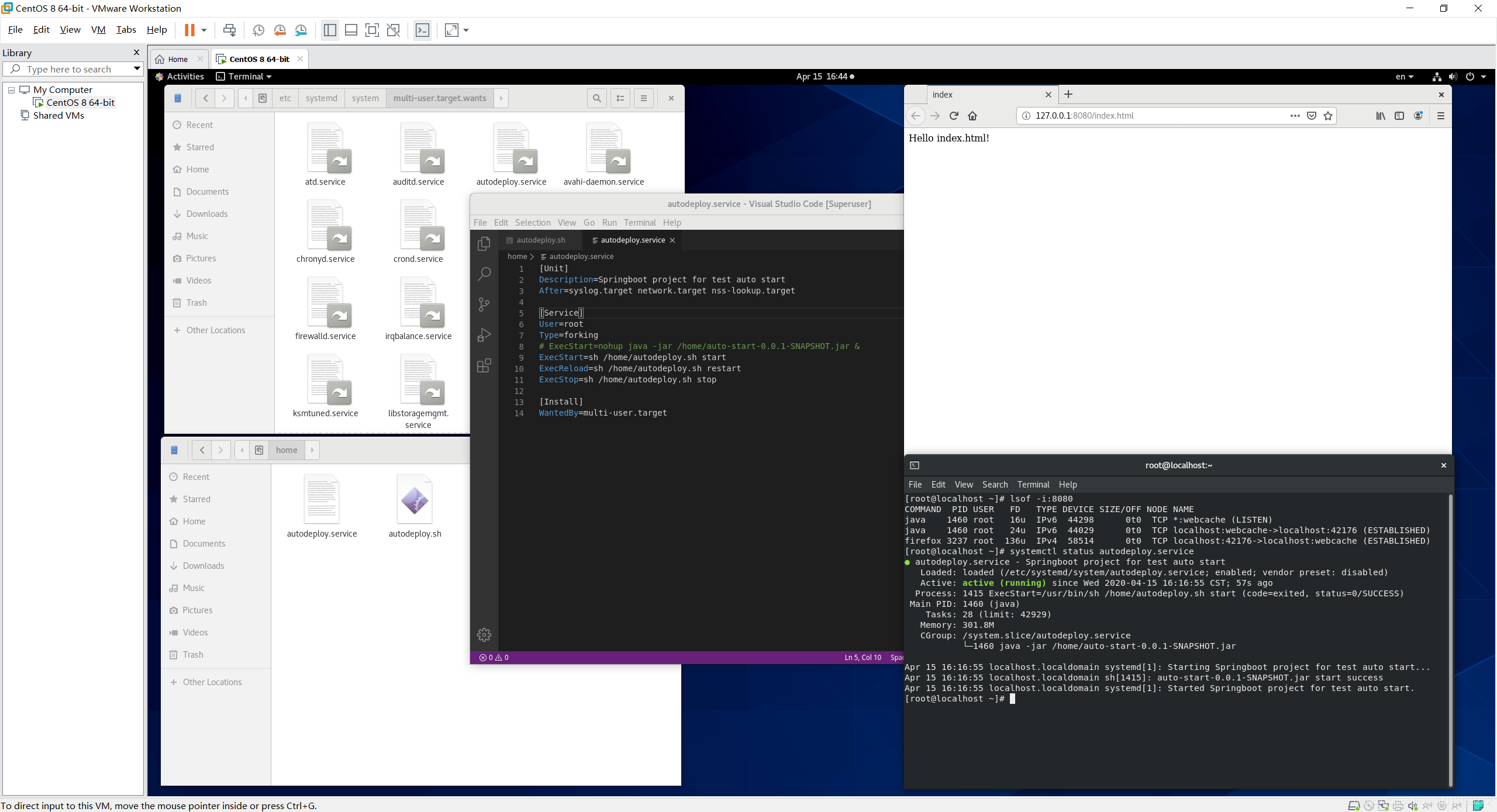 Centos8 Systemd 自动启动 Jar Centos8的java程序做成关机自启动 Csdn博客