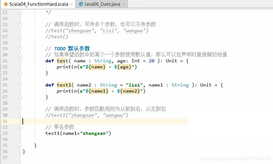 Scala函数的可变参数和参数默认值及带名参数scala 函数传参固定几个值 Csdn博客