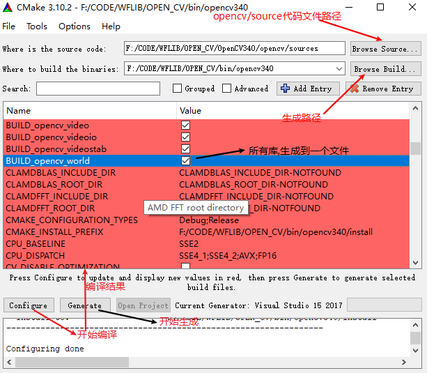 CMake compiled opencv use in vs2017 - Programmer Sought