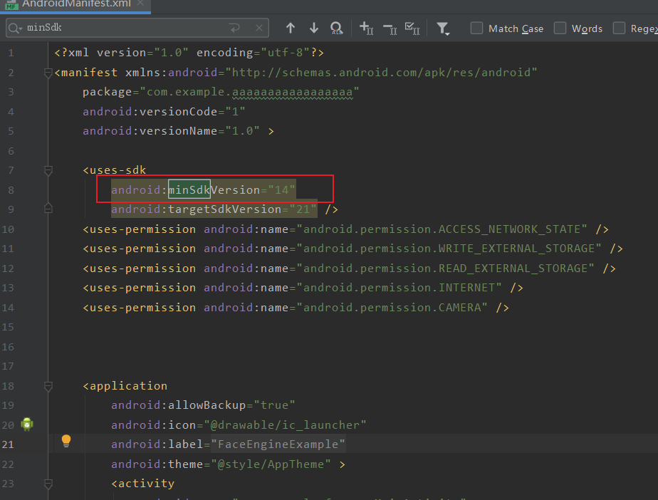 【Android 应用】--- 报错：ERROR: The minSdk version should not be declared in the android manifest file ...